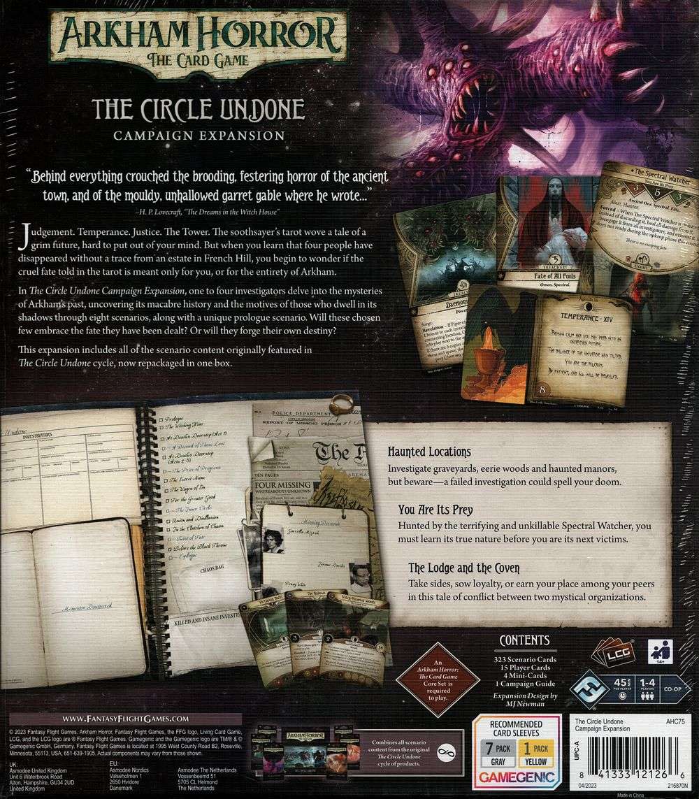 Arkham Horror The Card Game: The Circle Undone - Campaign Expansion ...